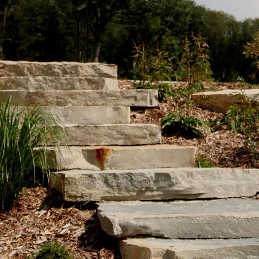 Rustic Gold Natural Steps w/ Seamface | Lemke Stone